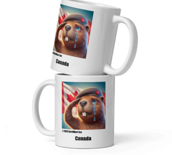 Canada. Canadian Beaver Saluting With Tears. Coffee Mug - 15 oz ...